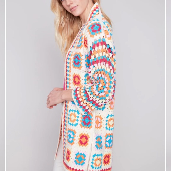 CHARLIE B | Sweaters | Nwt Charlie B Long Color Block Crochet Cardigan ...